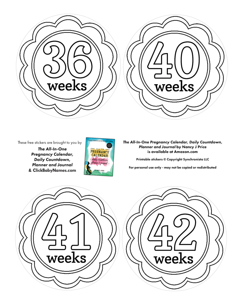 16 free pregnancy belly stickers to print & color - Name meaning ...