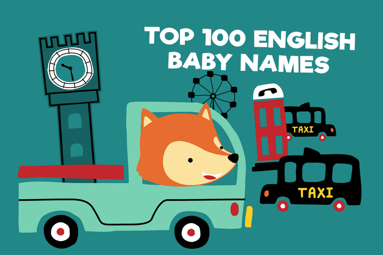 Top 100 English baby names, at ClickBabyNames.com